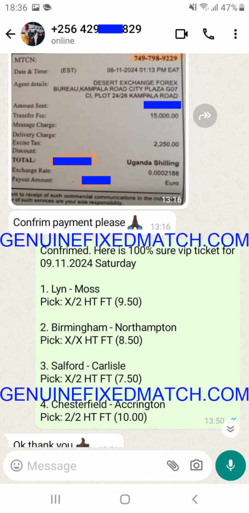 Vip Ticket Proof's - GENUINE FIXED MATCH 100% SURE
